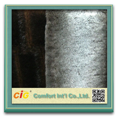 Brown / Grey Sofa Suede Fastcolours Artificial Fur Fabric with 70% Acrylic , 30% Polyester