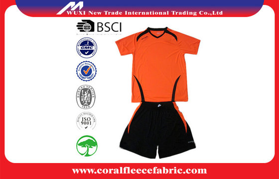 Red Short Sleeve Sport Suits Custom Youth Soccer Jerseys / Basketball Team Uniforms