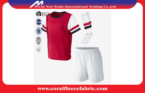 Soft Quick Dry Polyester Custom Soccer Jerseys , Round Neck Short Sleeve Soccer Team Wear
