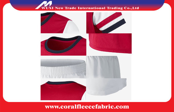 Soft Quick Dry Polyester Custom Soccer Jerseys , Round Neck Short Sleeve Soccer Team Wear