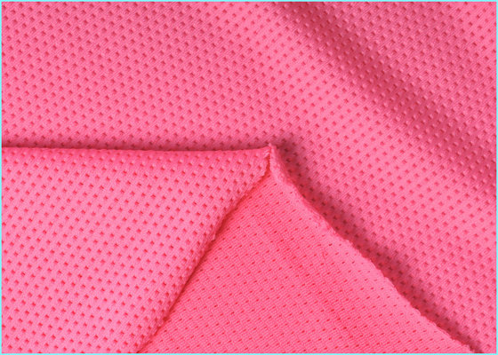 Pink 4 Way Customized Polyester Spandex Stretch Mesh Fabric for Outdoor Cloth , Interlining