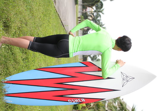 Sunscreen Lycra Rash Guard Nylon Orange Sportswear Surfing long sleeve T-shirt