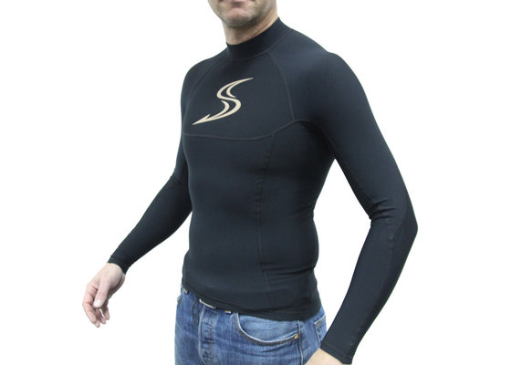 Fleece Swim Shirt Boys Lycra Rash Guard / SPF Rash Guard Warm Swim Shirt
