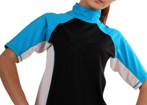 Custom UV proof Short Sleeve Lycra Rash Guard Shirts xxl with LOgo for women adult