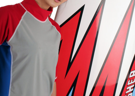 Children Uni-Sex Short Sleeve Lycra Rash guard sport shirt Blue gray red color OEM