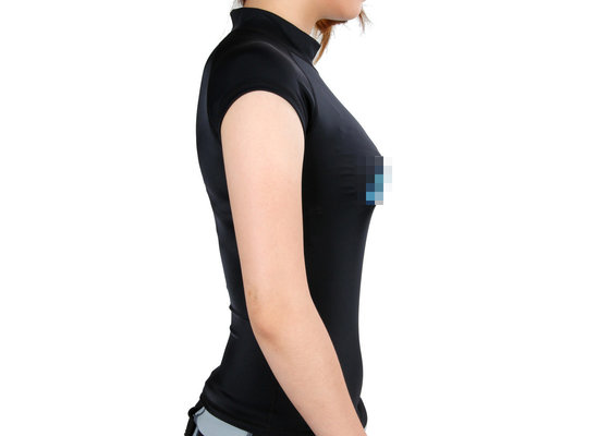 Woman’s Short Sleeve Lycra Rash Guard Spandex Shirt Suit For Wind Surfing , Water Sport