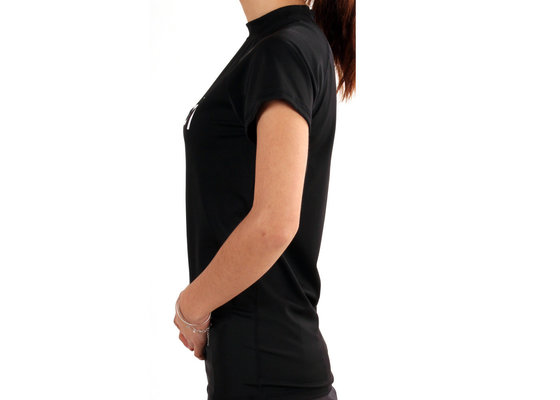 Girl 's Short Sleeve Lycra Rash guard Shirts Black or Custom for swimming, drying, surfing