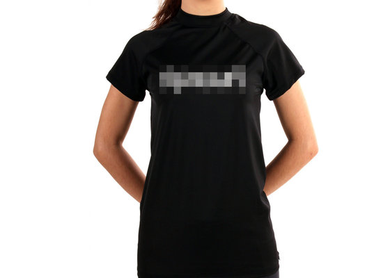 Girl 's Short Sleeve Lycra Rash guard Shirts Black or Custom for swimming, drying, surfing