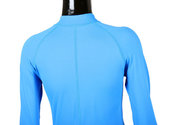 Long Sleeve Spandex Lycra Rash Guard Blue UV Protection for Women