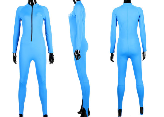 Long Sleeve Spandex Lycra Rash Guard Blue UV Protection for Women
