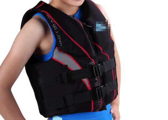 Custom Uni-Sex Watersport Life Jackets , Nylon / Neoprene Black Flotation Assistant Jacket