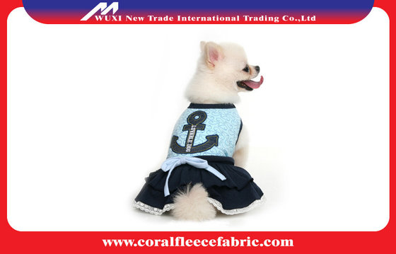 Navy Blue / Red Girl Dog Dress Cute Pet Clothes , Small Dog Coats for Winter
