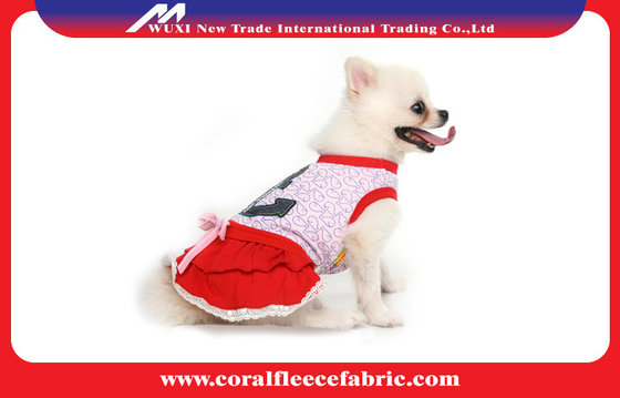 Navy Blue / Red Girl Dog Dress Cute Pet Clothes , Small Dog Coats for Winter