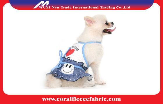 Blue / Pink Cute Pet Clothes Lolita Skirts with Lace , Nice Design Pet Coats for Dogs