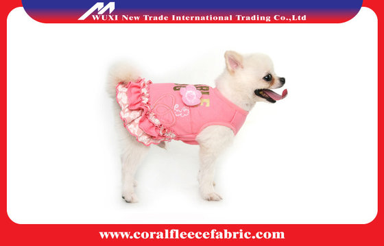 Pink Knitted Denim Cute Pet Clothes for Princess Girl Dog Dress , OEM Pet Apparel