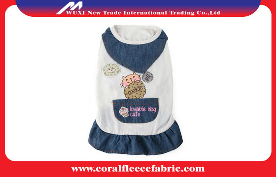 Pink or Blue Baby Dog Scarf Skirt Cute Pet Clothes , Small Dog Pet Sweaters / T-shirt