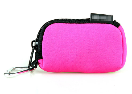 Pink or Custom Waterproof zipper Small Cosmetic Neoprene Pouches Bags 9(L)cm X 6(W) cm