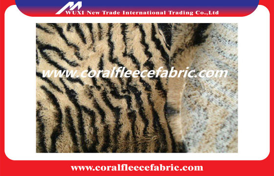 Brushed Printed Leopard PV Plush Cloth Home Textile Material for Carpet / Cushion / Collar