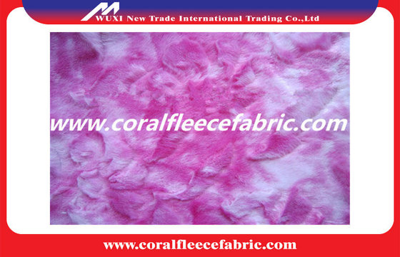 Plain Polyester Long Hair PV Plush Fabric for Carpet , Plush Toy Fabric Materials