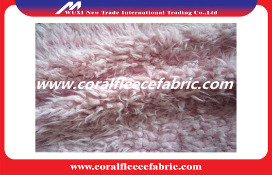 Polyester Garment Brushed PV Plush Fabric / Plush Fur Fabric Heat-Insulation and Washed