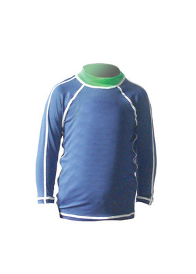 OEM Navy Mens L / S UV Protection Lycra Rash Guards Swim Shirt for Water Sports