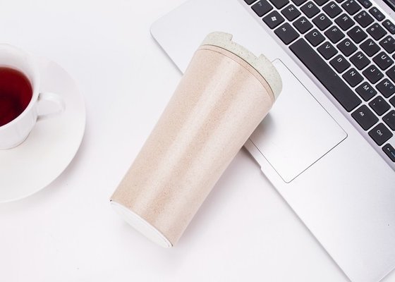 Wheaten Double Wall Tip Proof Coffee Mug , Anti Slip Non Spill Travel Mug 