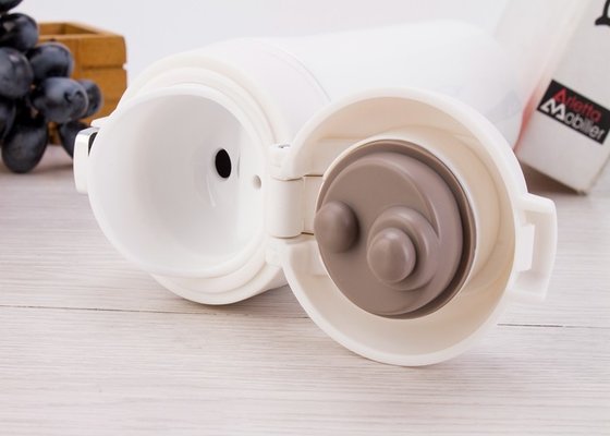 FDA Certificated Spill Proof Travel Coffee Mugs That Keep Coffee Hot / Pearl White Color