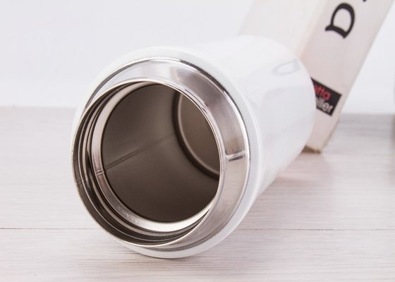 FDA Certificated Spill Proof Travel Coffee Mugs That Keep Coffee Hot / Pearl White Color