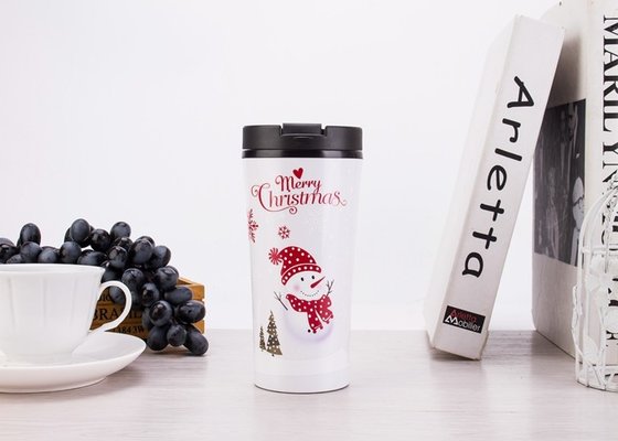 350ml Leakproof Suction Travel Mug Double Wall With Customized Pattern