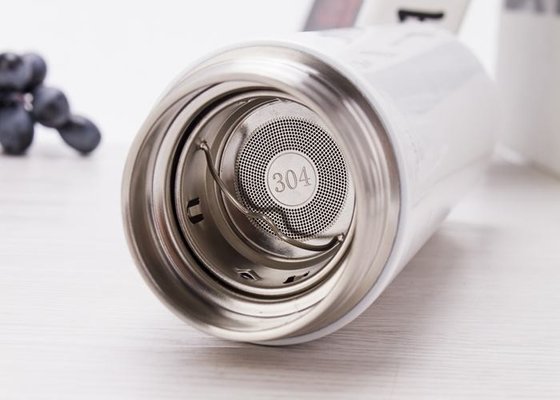 White Tumbler Stainless Steel Coffee Mug With Suction Base , 12 Oz Spill Proof Travel Mug 