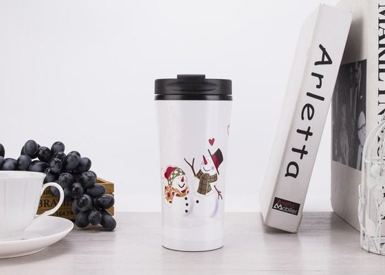 Durable White Plastic To Go Cups With Lids / Fall Over Prevention Function