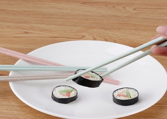 Disposable degradable eco-friendly wheat straw fiber and rice husk chopsticks