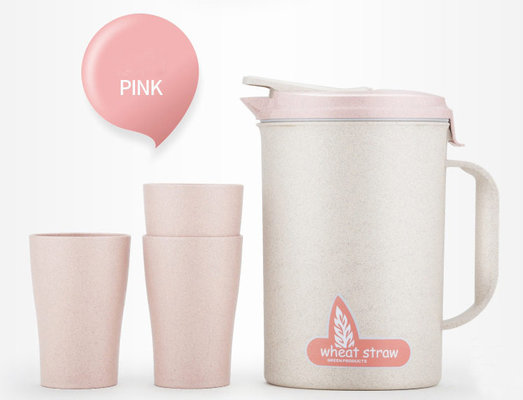 Heat Resistant wheat straw Hot And Cold Water Filter Jug With Lid And Handle