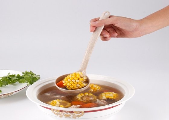 Hot - Prevented Wheat Straw Large Soup Spoon , Corrosion Resistant Soup Serving Spoon