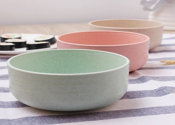 Healthy Rice Bowls Wheat Straw Dinnerware For Adults And Kids / 11.5*11.5*5.8cm