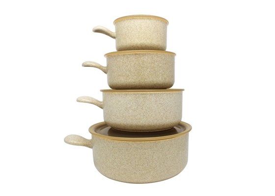 Vacuum Food Crisper Wheat Straw Dinnerware Food Container For Microwave Oven / Fridge