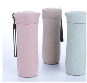 Portable Plastic Travel Coffee Mugs Degradable , 360ml Plastic Drinking Mugs
