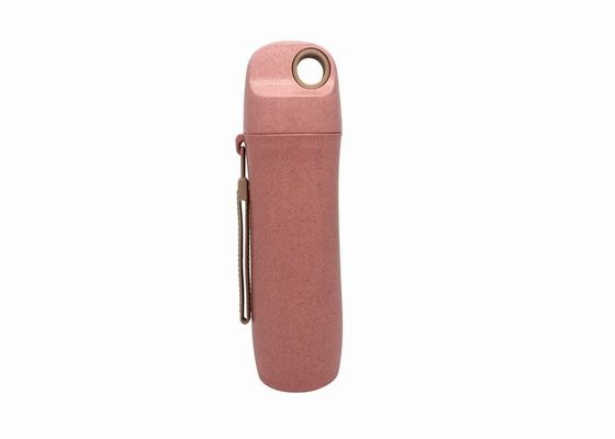 Eco - Friendly Plastic Travel Mugs Wheat Straw Fiber Water Bottle With Silica Gel Sling