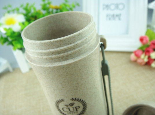 Eco - Friendly Portable Coffee Cup Water Bottle 360ml With Silica Gel Sling
