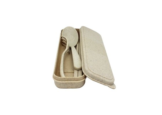 Portable Wheat Straw Dinnerware Chopsticks Spoon Fork Set 3 Pcs In One
