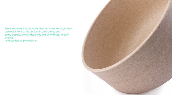 Durable Wheat Straw Dinnerware Rice Serving Bowl Without  Heavy Metal