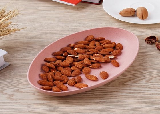 Light Dinner Plates Wheat Straw Dinnerware Small Oval Shaped Dish For Snacks