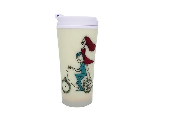 BPA Free Promotional Plastic Travel Mugs Double Wall For Preventing Scald