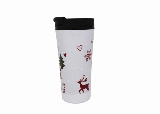 350 Ml Funny Christmas Plastic Plastic Drinking Mugs With Slim And Tall Bottle Body