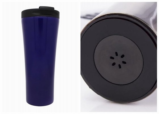 Purple Spill Proof Insulated Travel Mug , Travel Coffee Cup That Keeps Coffee Hot 