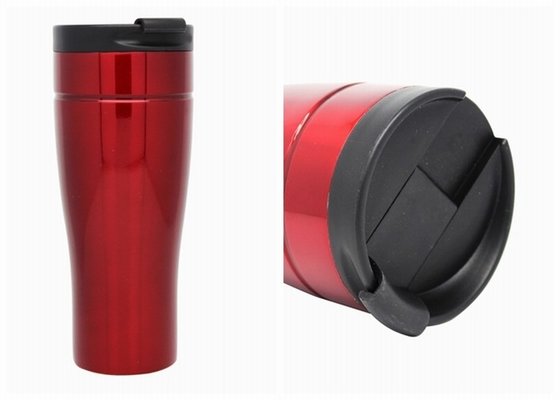 Red Portable Spill Less Coffee Mug , 470 ml No Spill Vacuum Insulated Coffee Mug 
