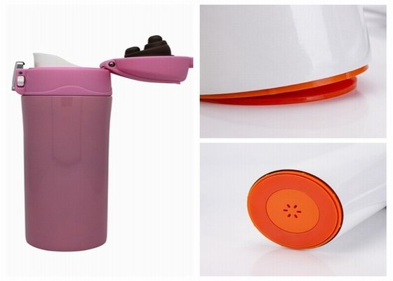 No Easy Fall Down Pink Double Insulated Coffee Travel Mugs With Strong Silicone Suction Bottom