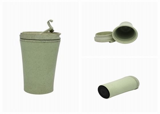 Biodegradable Hot Cups FDA / LFGB , Anti Slip Wheaten BPA Free Water Bottles 