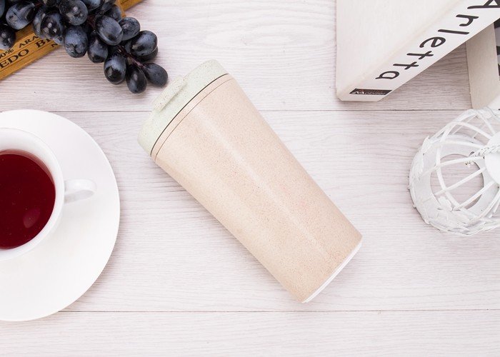 Wheaten Double Wall Tip Proof Coffee Mug , Anti Slip Non Spill Travel Mug 