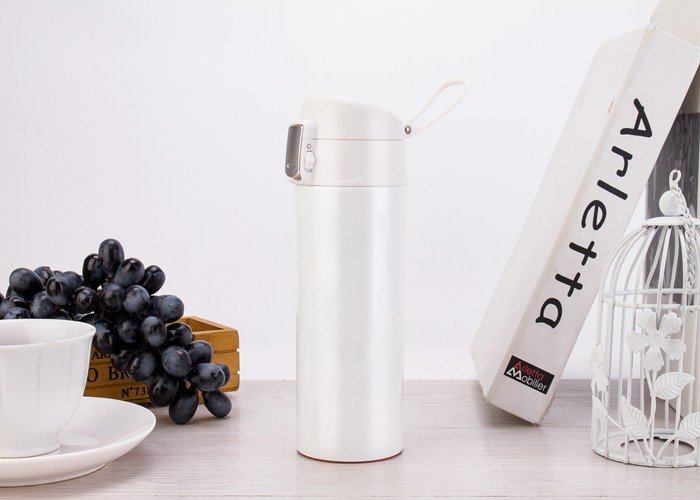 Pearl White Tip Proof Coffee Mug , Mighty Mug Desk Mug With Food Grade PP Lid